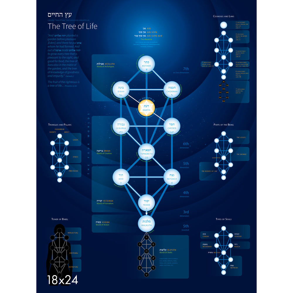 Tree of Life of Kabbalah Poster - Glorian